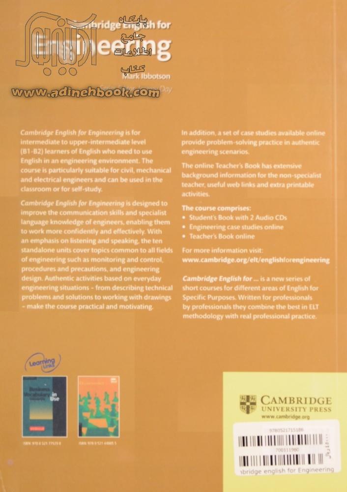 خرید کتاب cambridge english for Engineering اثر Mark Ibbotson از نشر رهنما